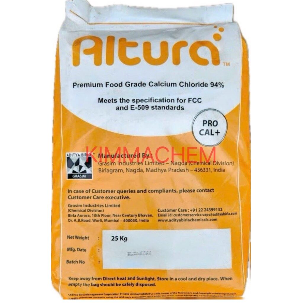 Calcium Chloride Food - E509 - CaCl2 khan - Altura Ấn Độ